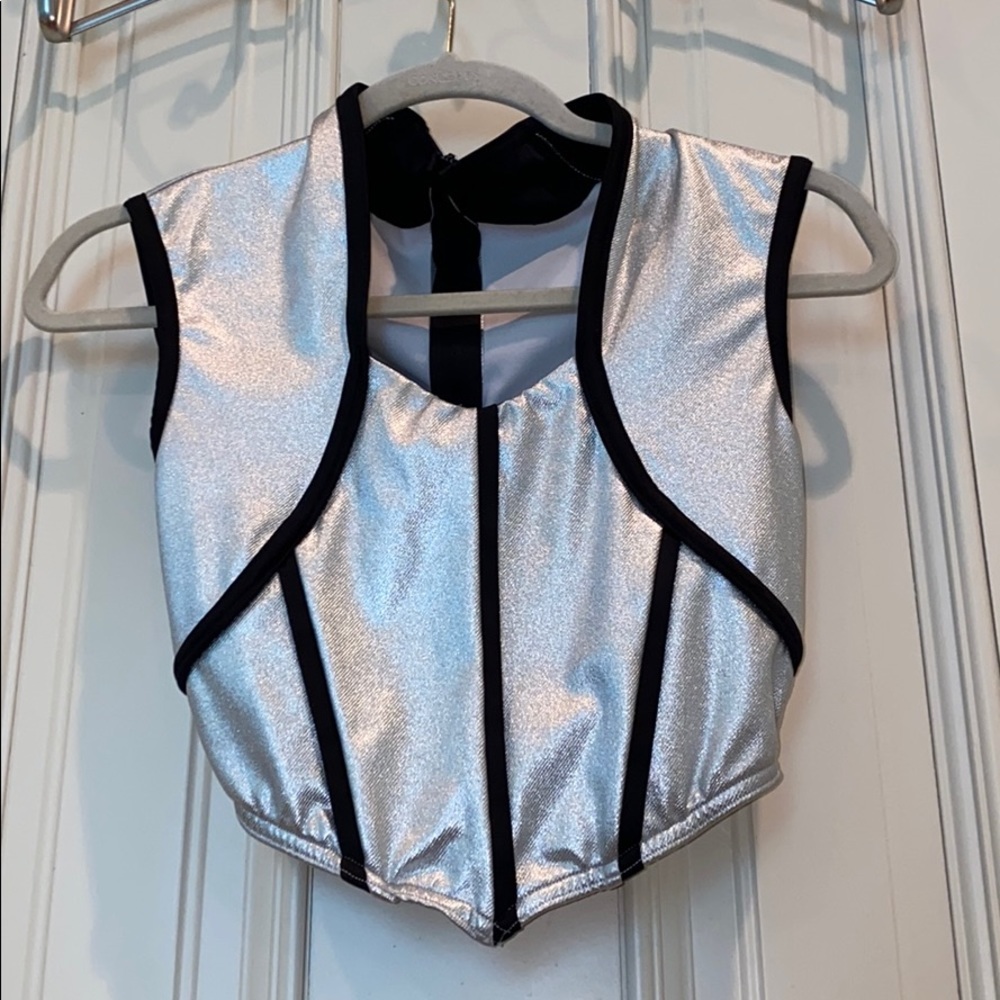Kell Silver Metallic Costume/Dance Top - Gem
